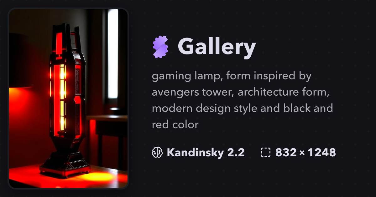 "gaming lamp, form inspired by avenger..." | Gallery | Stablecog