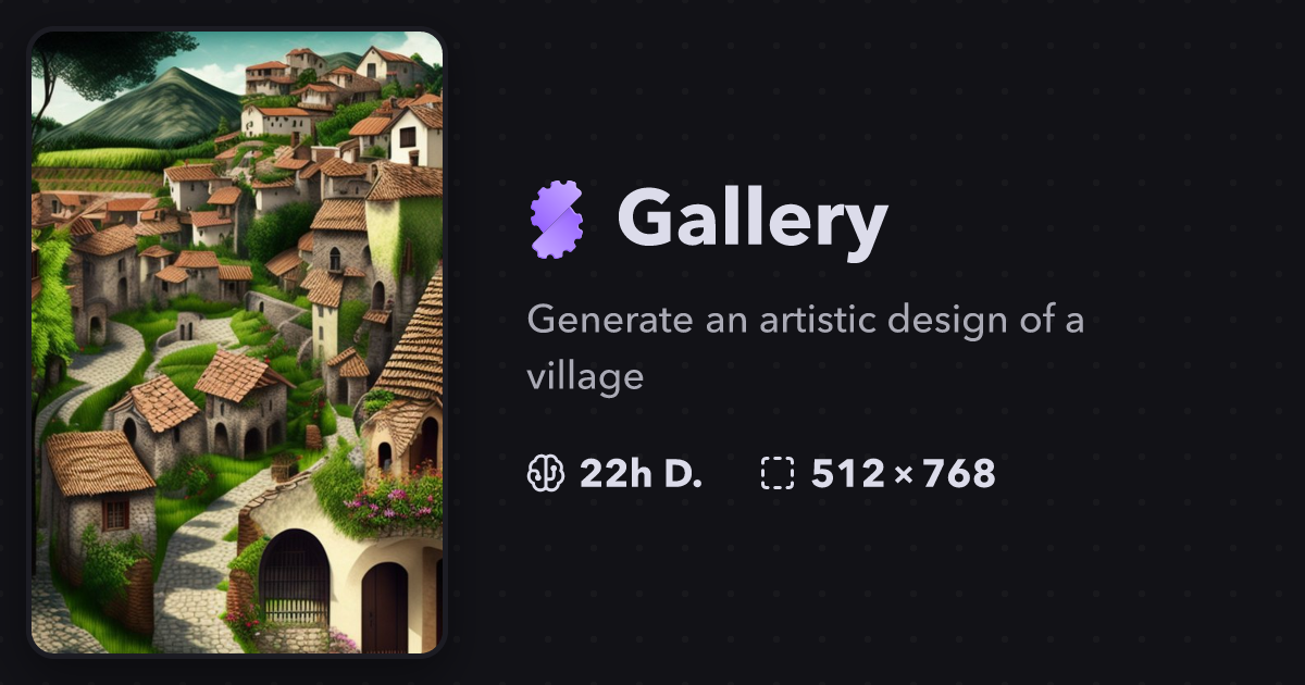 "Generate an artistic design of a village" | Gallery | Stablecog