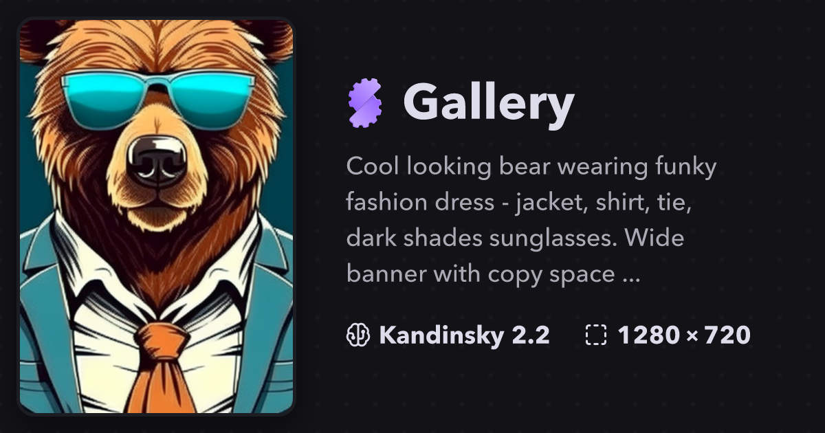 "Cool looking bear wearing funky fashi..." | Gallery | Stablecog