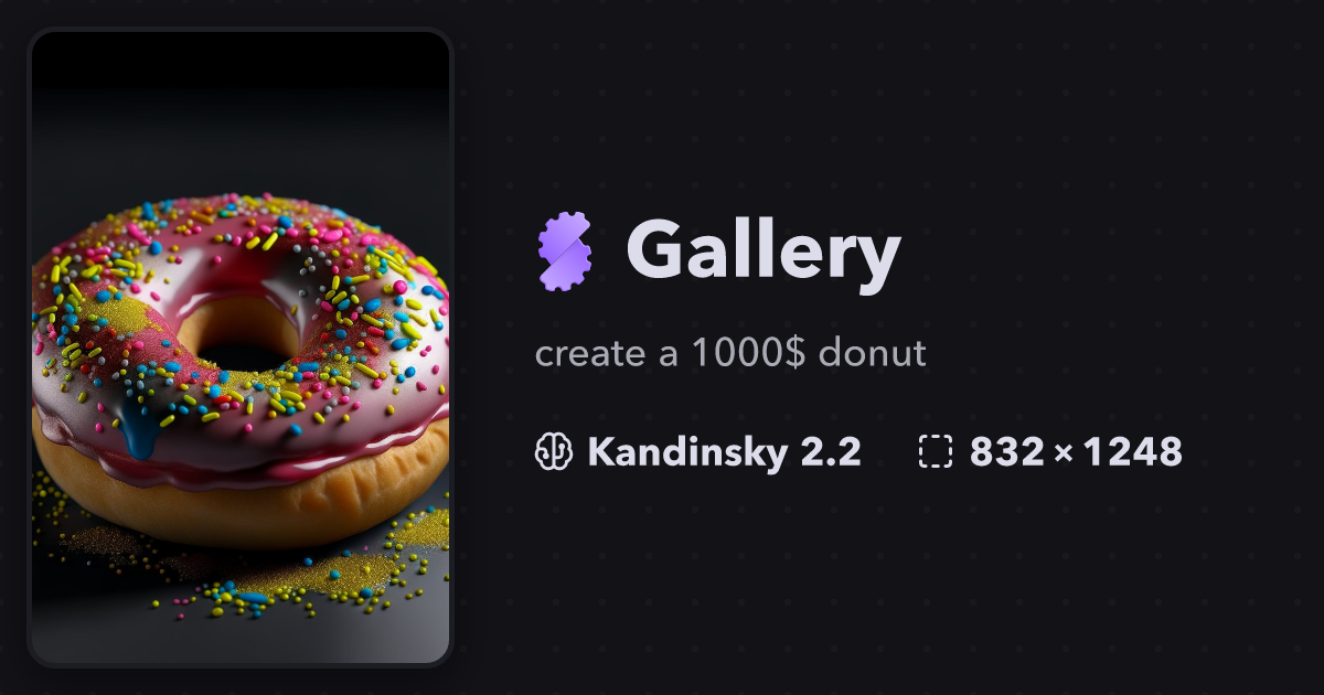 "create a 1000$ donut" | Gallery | Stablecog