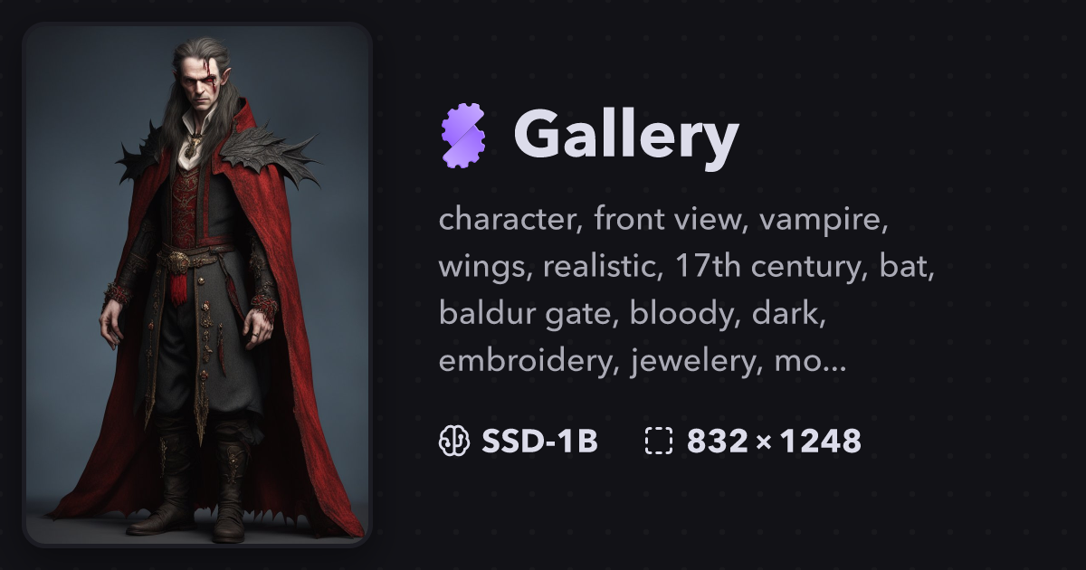 "character, front view, vampire, wings..." | Gallery | Stablecog