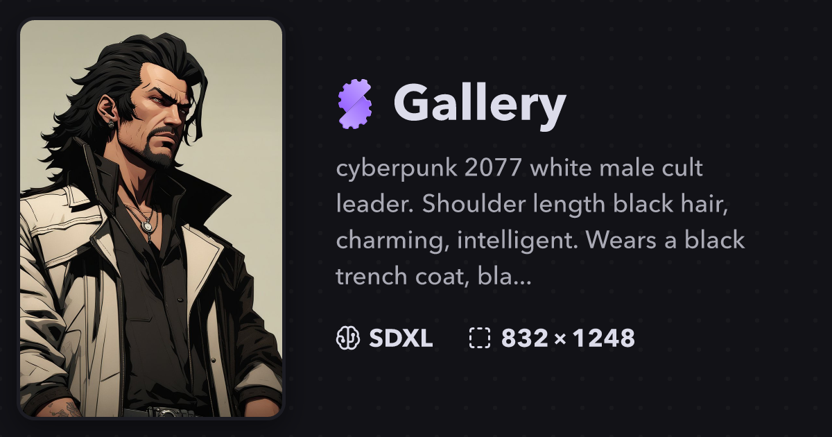 "cyberpunk 2077 white male cult leader. S..." | Gallery | Stablecog