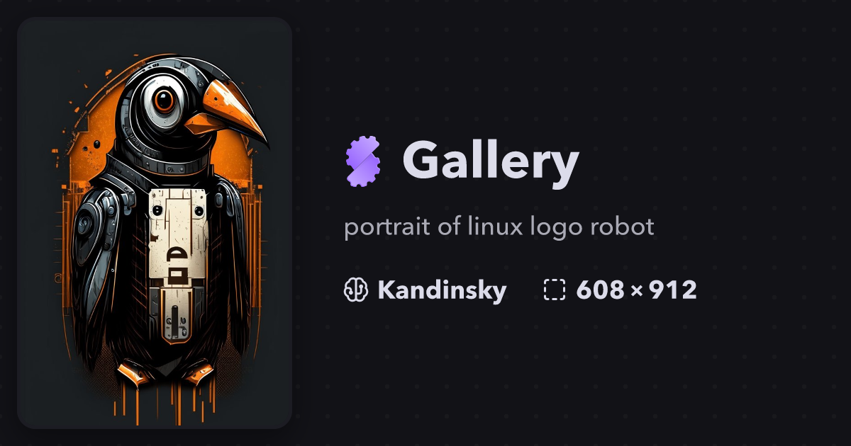 "portrait of linux logo robot" | Gallery | Stablecog