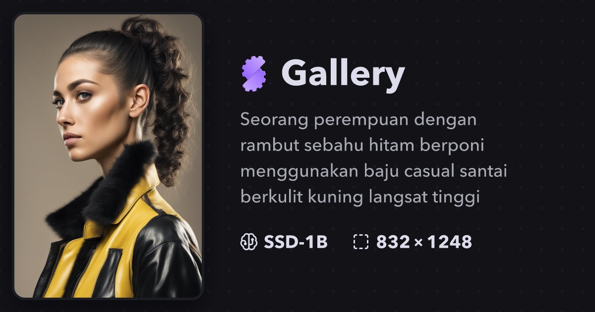 "Seorang perempuan dengan rambut sebah..." | Gallery | Stablecog