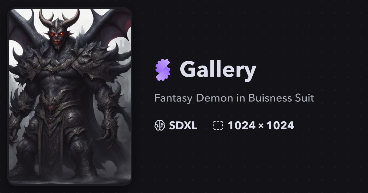 "Fantasy Demon in Buisness Suit" | Gallery | Stablecog