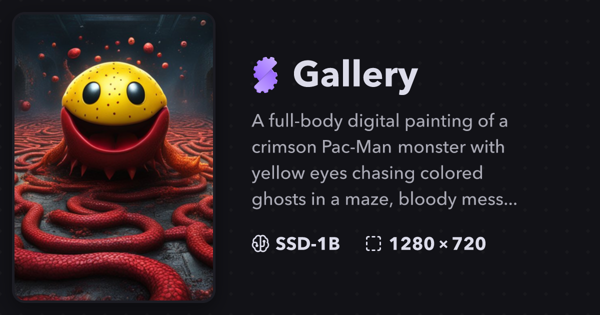 A full-body digital painting of a crimson Pac-Man ... | Gallery