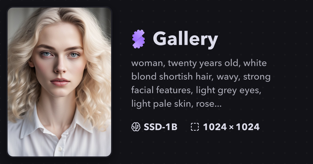 "woman, twenty years old, white blond ..." | Gallery | Stablecog