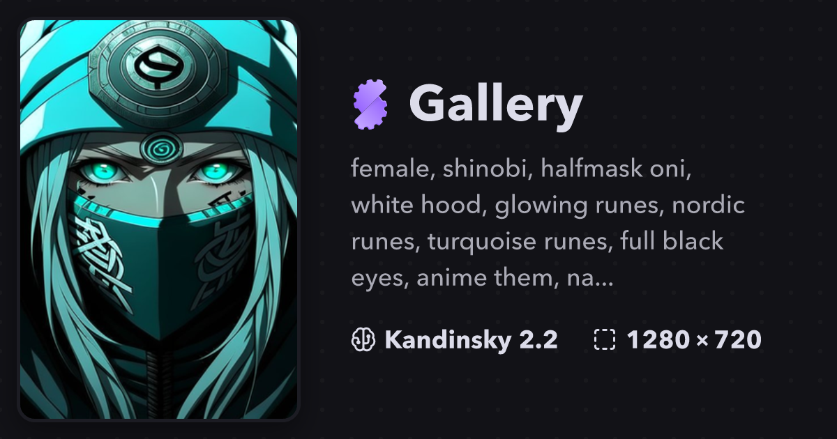 "female, shinobi, halfmask oni, white ..." | Gallery | Stablecog