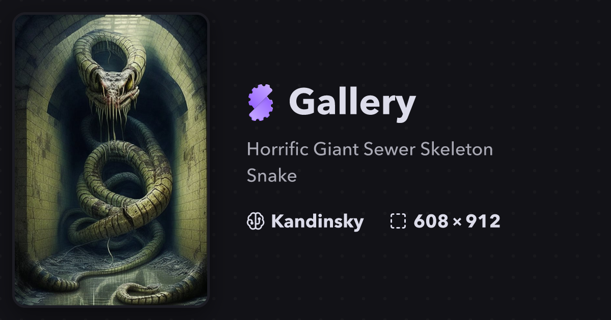 "Horrific Giant Sewer Skeleton Snake" | Gallery | Stablecog