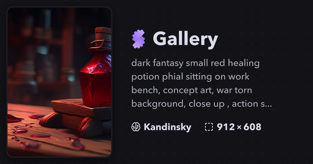 "dark fantasy small red healing potion..." | Gallery | Stablecog
