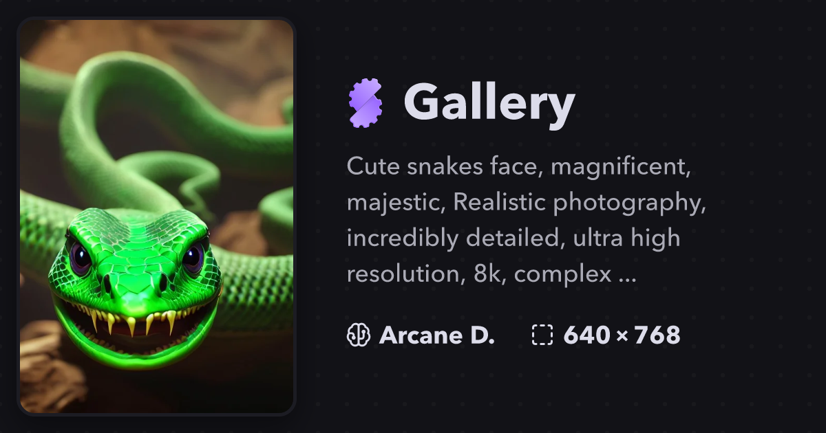 "Cute snakes face, magnificent, majest..." | Gallery | Stablecog