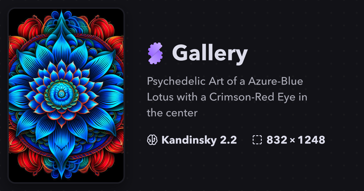 "Psychedelic Art of a Azure-Blue Lotus..." | Gallery | Stablecog