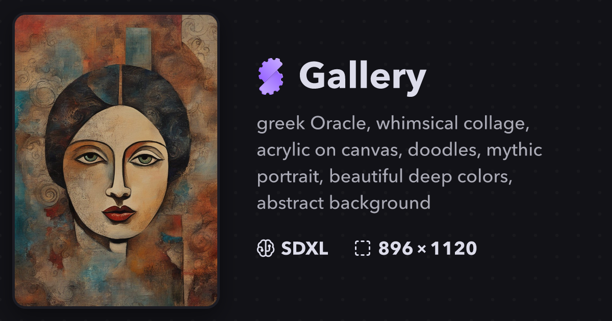 "greek Oracle, whimsical collage, acry..." | Gallery | Stablecog
