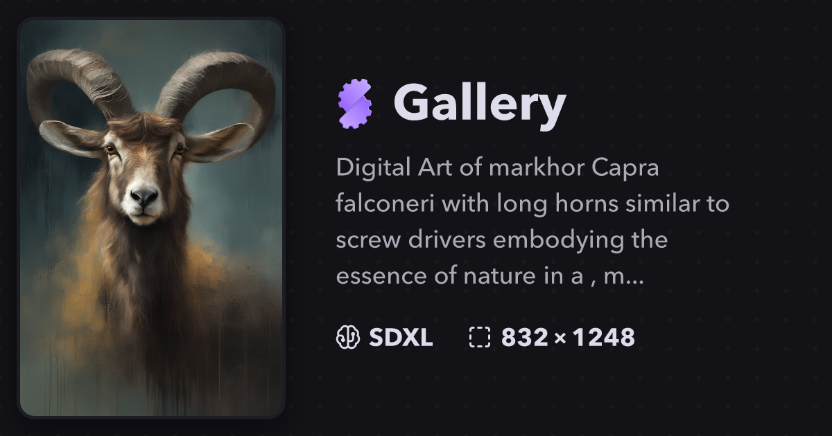 "Digital Art of markhor Capra falconer..." | Gallery | Stablecog