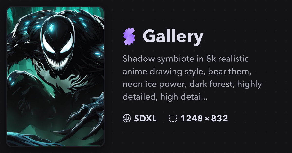 "Shadow symbiote in 8k realistic anime..." | Gallery | Stablecog