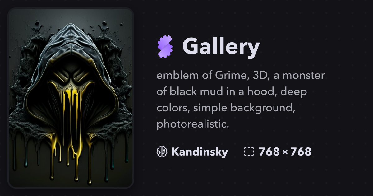 "emblem of Grime, 3D, a monster of bla..." | Gallery | Stablecog