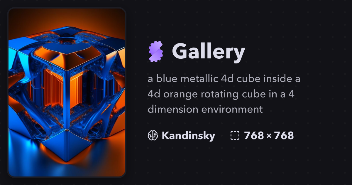 "a blue metallic 4d cube inside a 4d o..." | Gallery | Stablecog