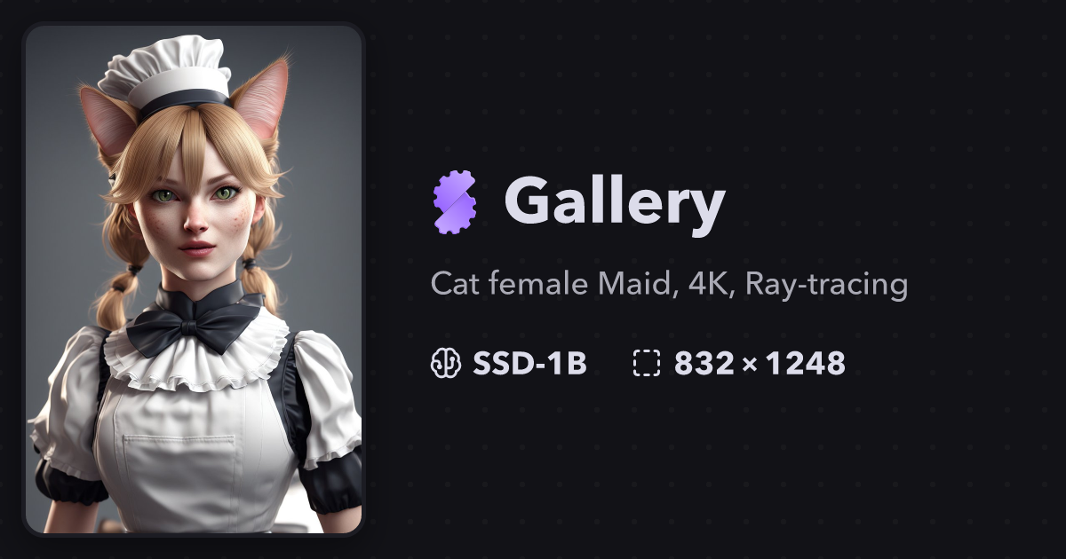 "Cat female Maid, 4K, Ray-tracing" | Gallery | Stablecog
