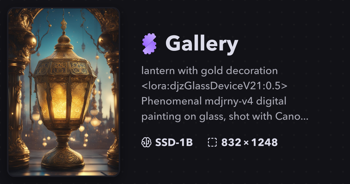 "lantern with gold decoration