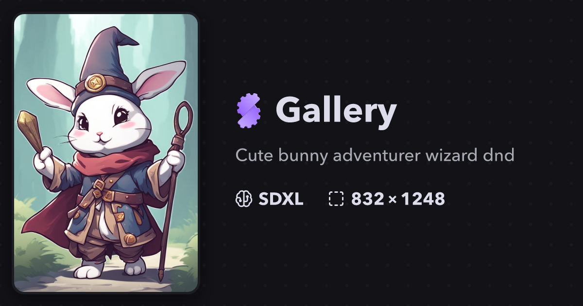 Cute bunny adventurer wizard dnd | Gallery