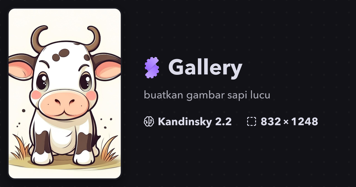 "buatkan gambar sapi lucu" | Gallery | Stablecog