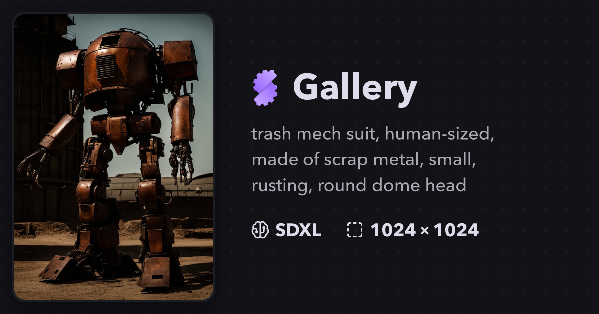 "trash mech suit, human-sized, made of..." | Gallery | Stablecog