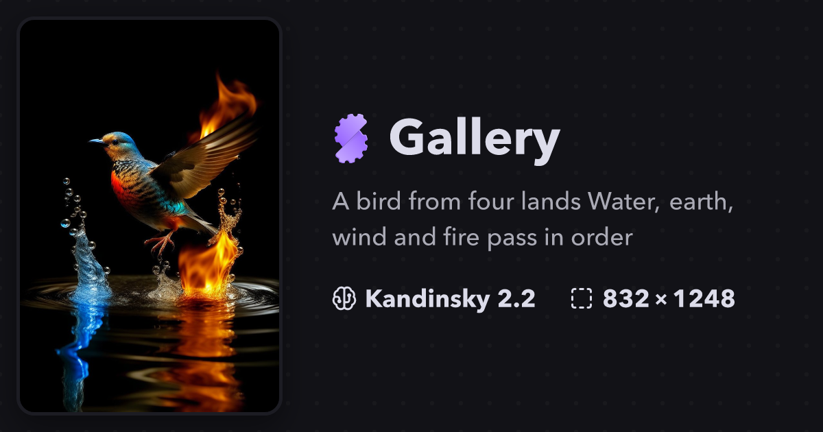 "A bird from four lands Water, earth, ..." | Gallery | Stablecog