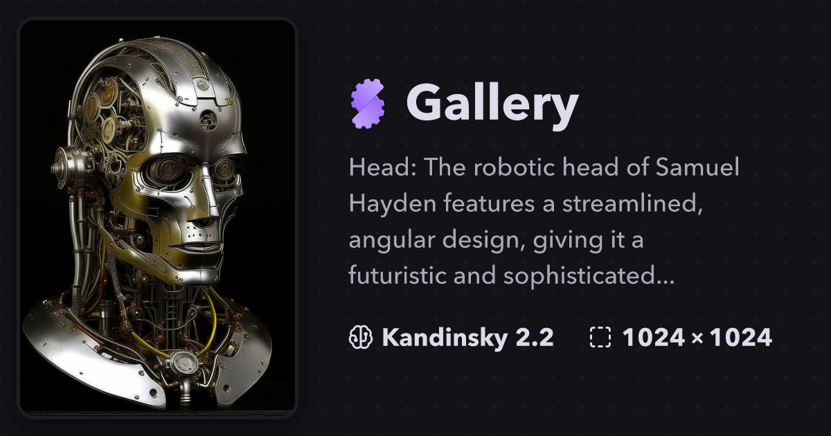 "Head: The robotic head of Samuel Hayd..." | Gallery | Stablecog