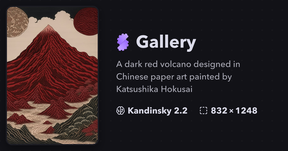 "A dark red volcano designed in Chinese p..." | Gallery | Stablecog
