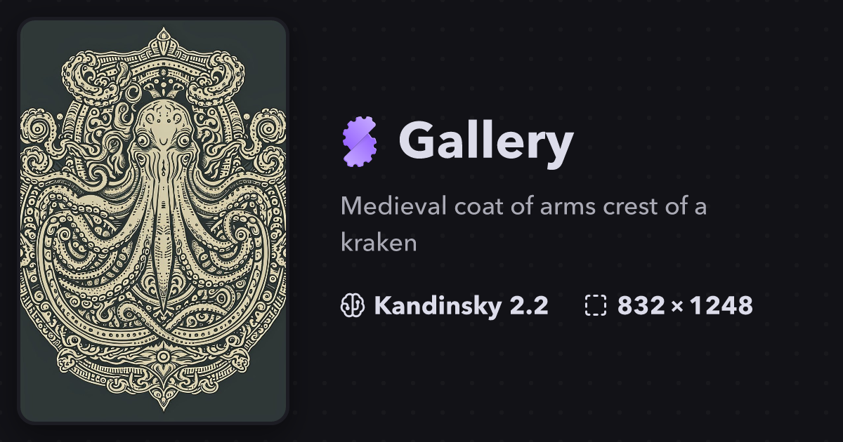 "Medieval coat of arms crest of a kraken" | Gallery | Stablecog