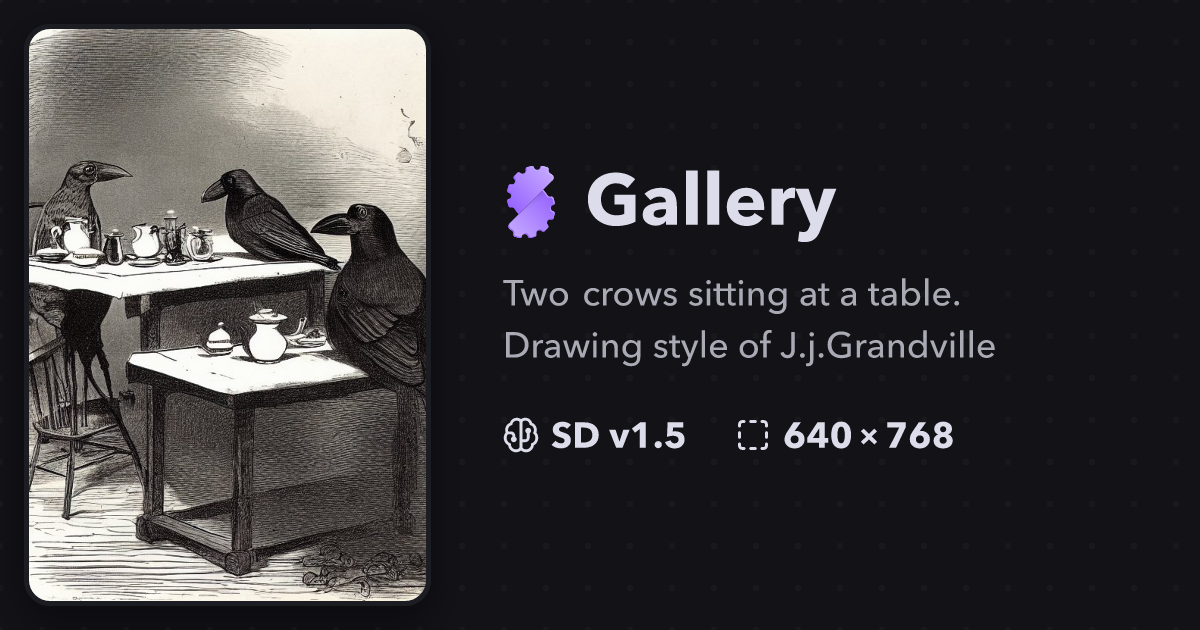 "Two crows sitting at a table. Drawing..." | Gallery | Stablecog