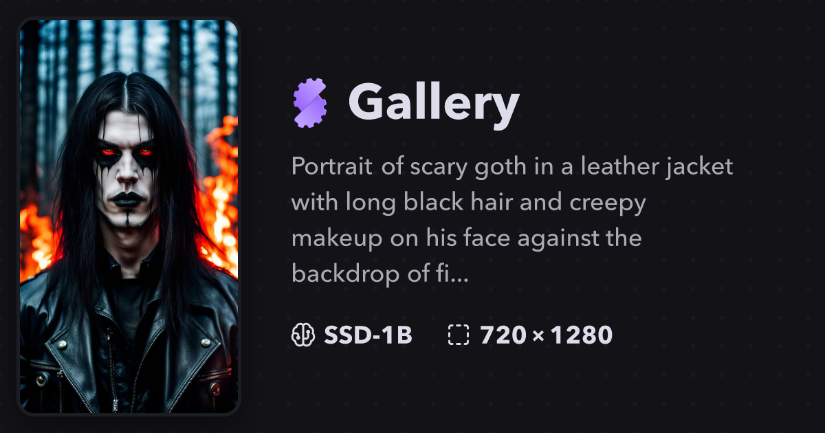 "Portrait of scary goth in a leather j..." | Gallery | Stablecog