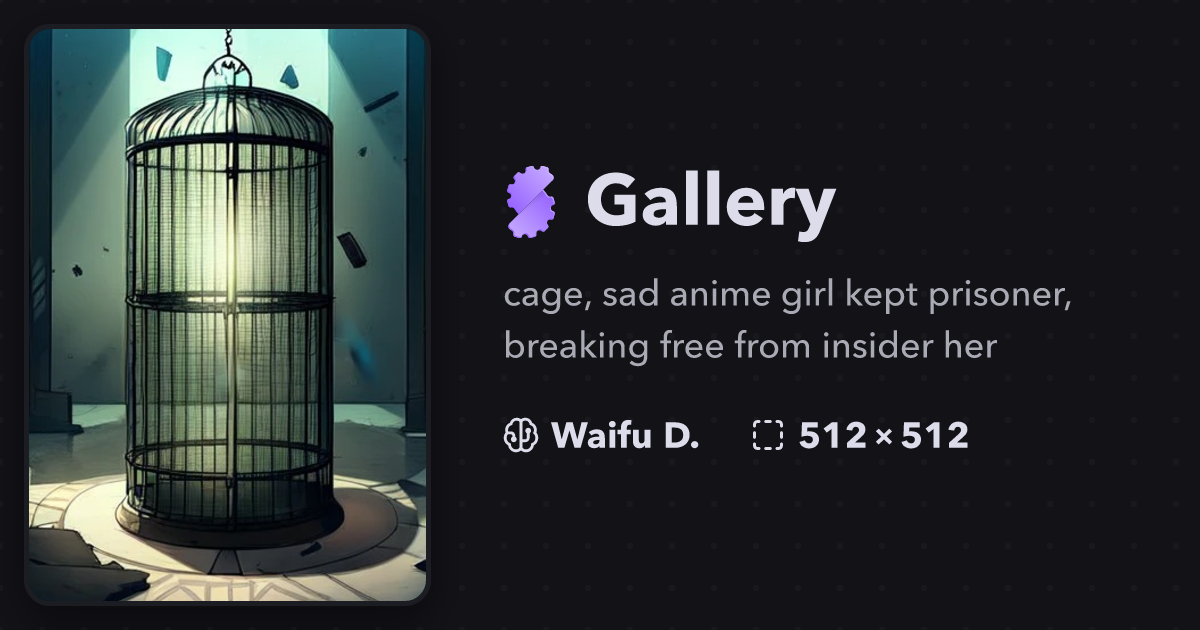 "cage, sad anime girl kept prisoner, b..." | Gallery | Stablecog