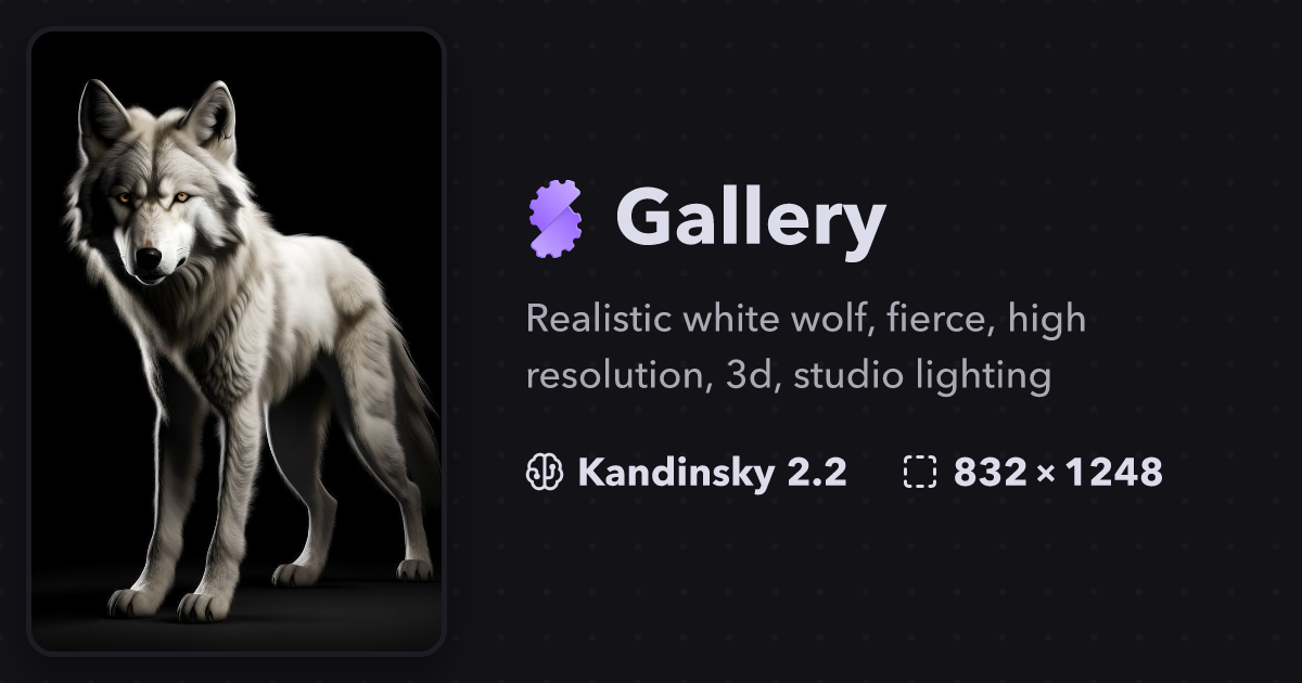 "Realistic white wolf, fierce, high re..." | Gallery | Stablecog