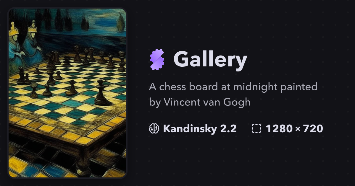 "A chess board at midnight painted by ..." | Gallery | Stablecog