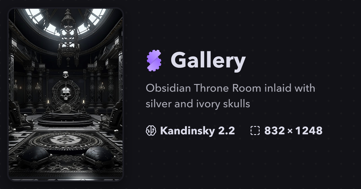 "Obsidian Throne Room inlaid with silv..." | Gallery | Stablecog