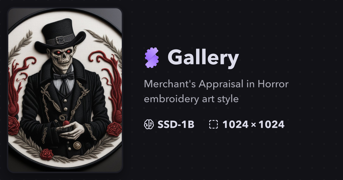 "Merchant's Appraisal in Horror embroi..." | Gallery | Stablecog