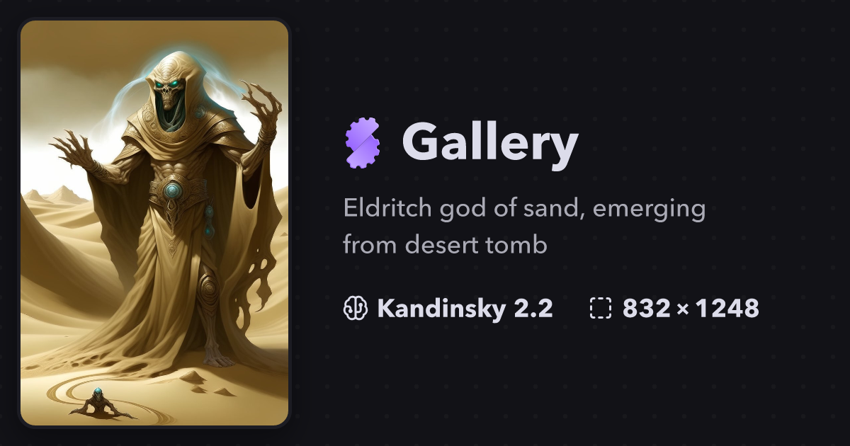 "Eldritch god of sand, emerging from d..." | Gallery | Stablecog