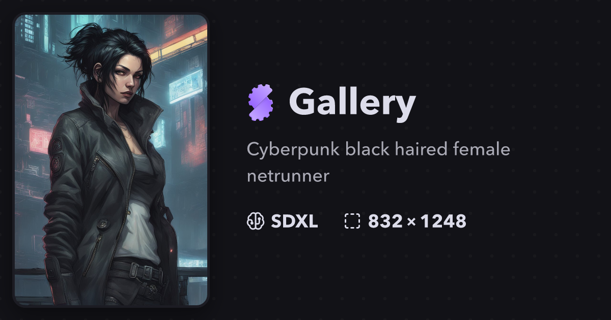 "Cyberpunk black haired female netrunner" | Gallery | Stablecog