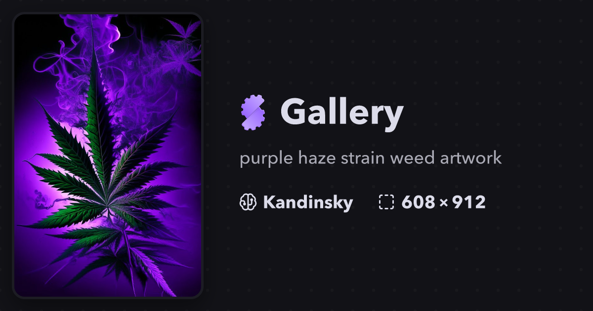 "purple haze strain weed artwork" | Gallery | Stablecog