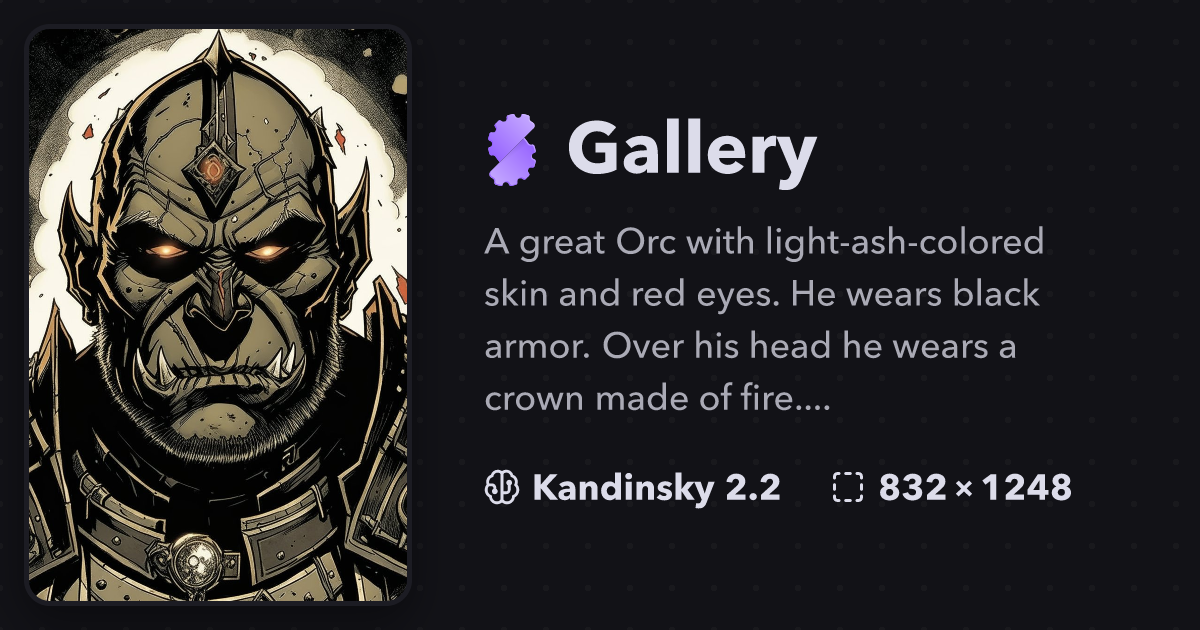"A great Orc with light-ash-colored sk..." | Gallery | Stablecog