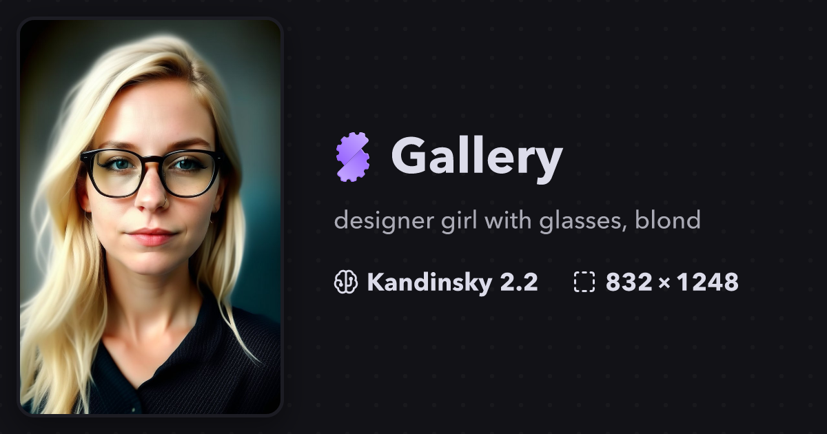 "designer girl with glasses, blond" | Gallery | Stablecog