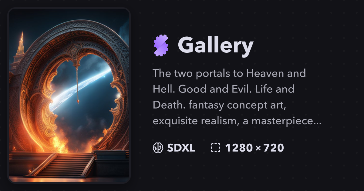 "The two portals to Heaven and Hell. G..." | Gallery | Stablecog