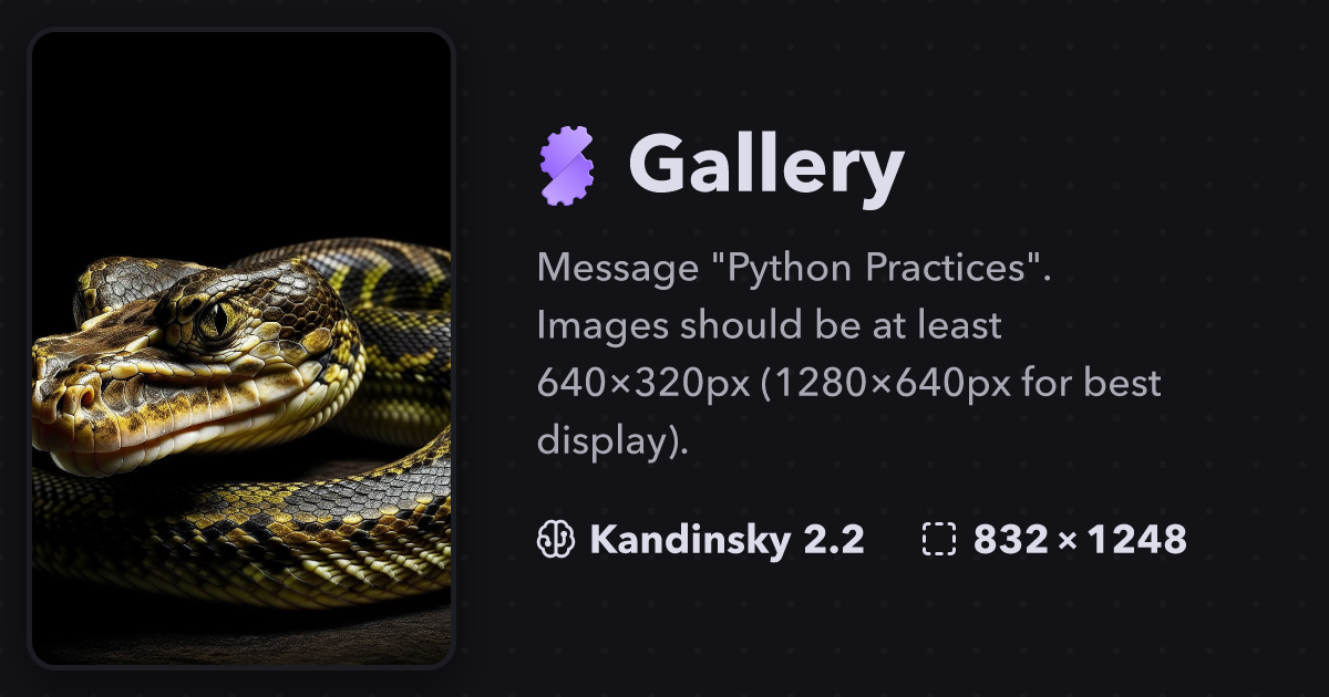 "Message "Python Practices". Images sh..." | Gallery | Stablecog