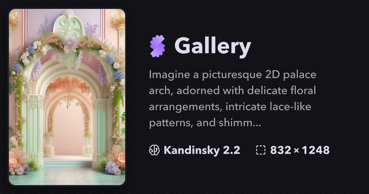 "Imagine a picturesque 2D palace arch,..." | Gallery | Stablecog