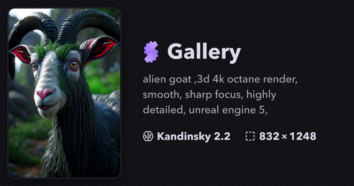 "alien goat ,3d 4k octane render, smoo..." | Gallery | Stablecog