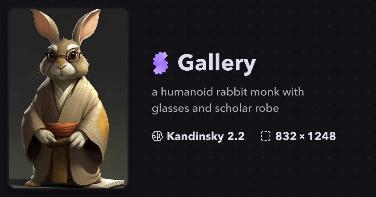 "a humanoid rabbit monk with glasses a..." | Gallery | Stablecog