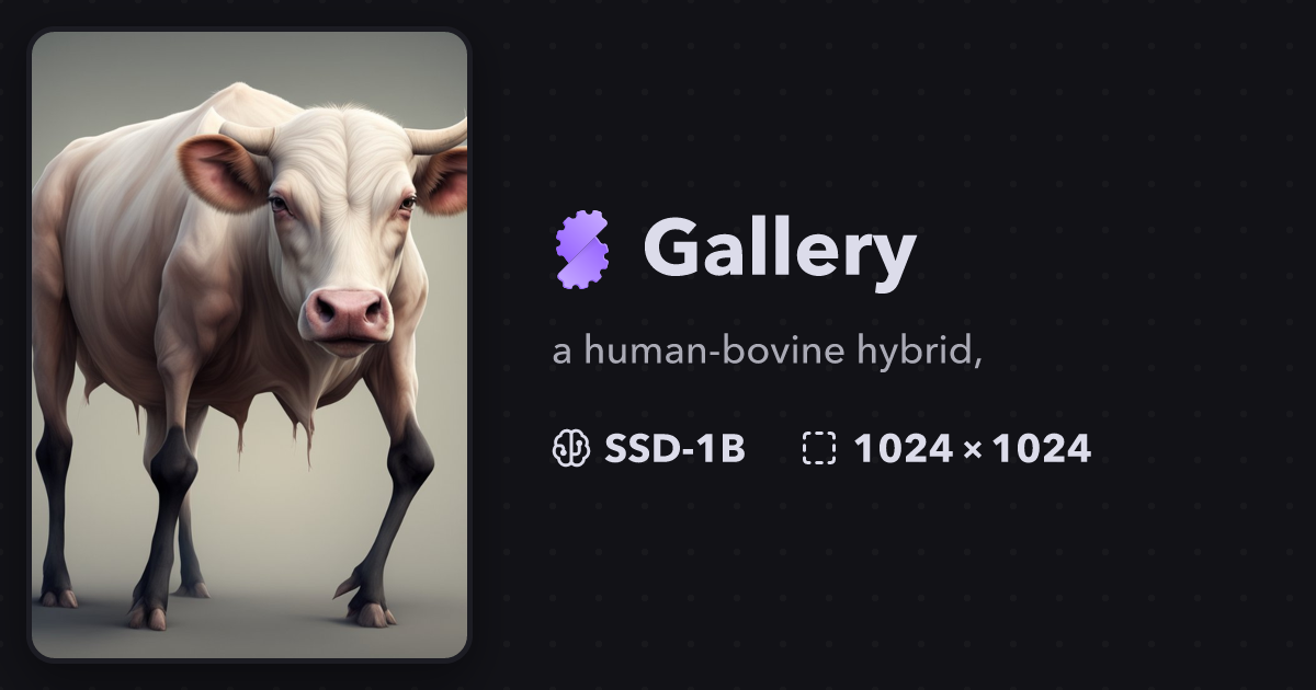 "a human-bovine hybrid," | Gallery | Stablecog