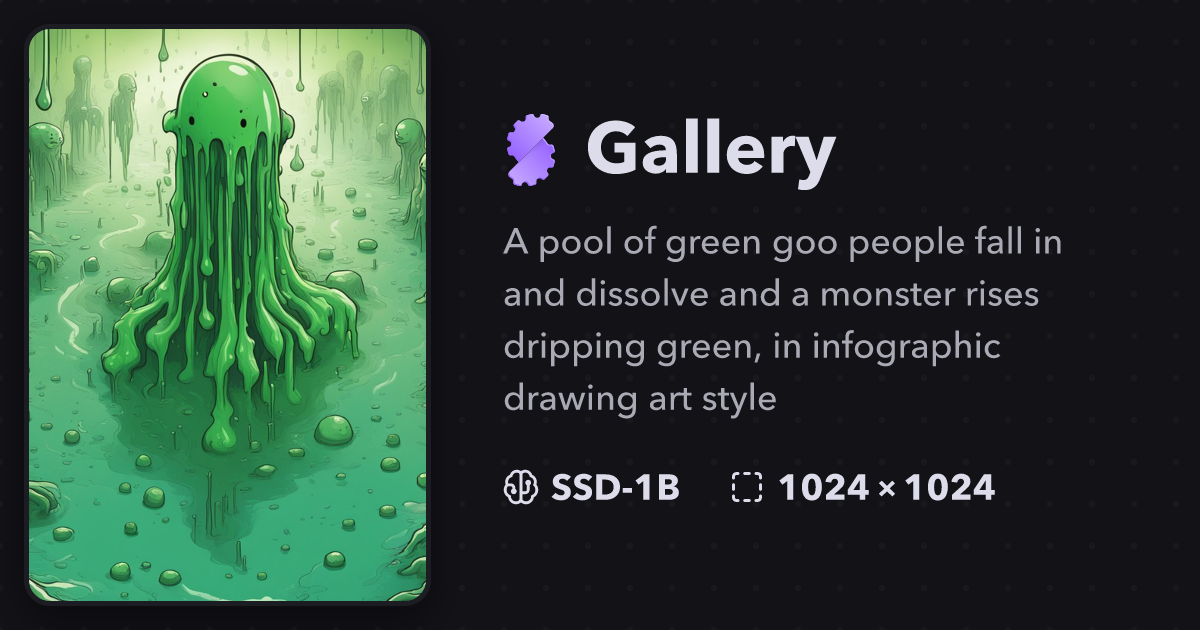 "A pool of green goo people fall in an..." | Gallery | Stablecog