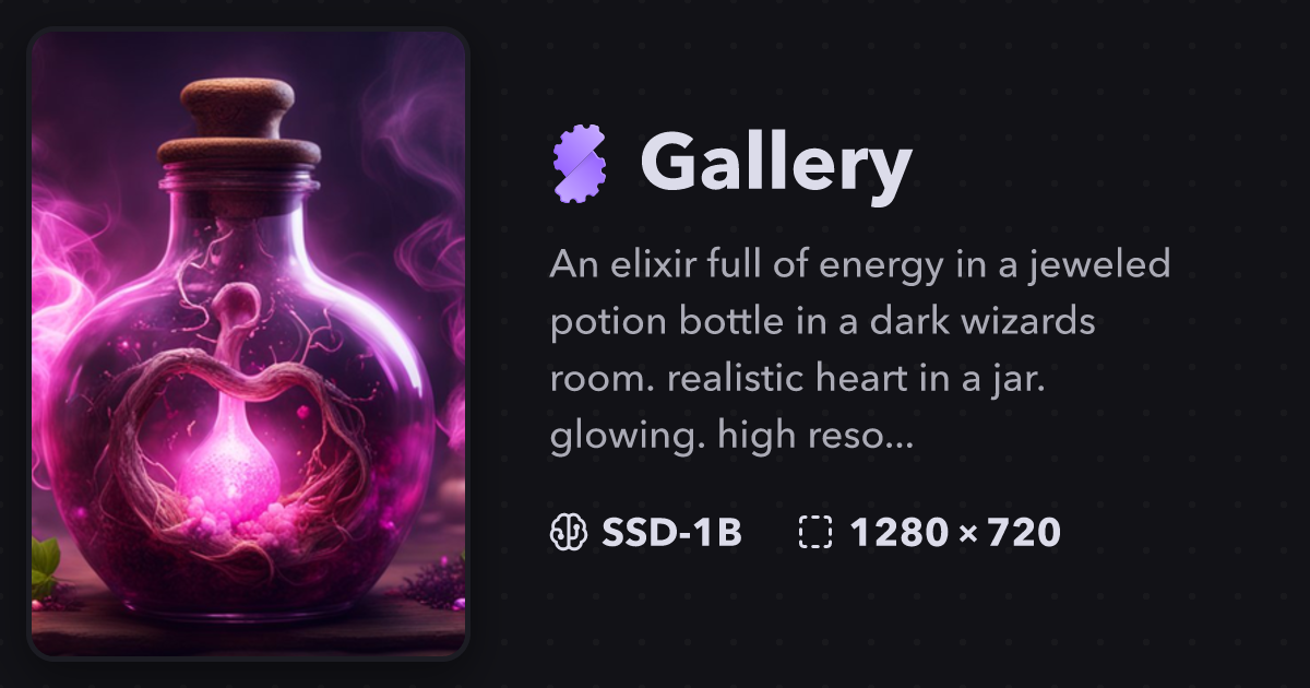 "An elixir full of energy in a jeweled po..." | Gallery | Stablecog
